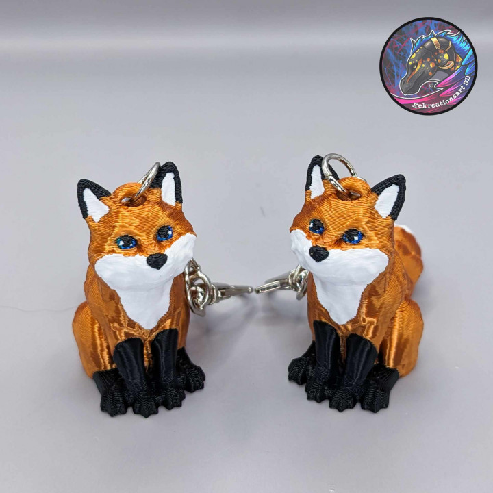 3D Printable Fox Kissing Magnetic Keychain by Kirsten M