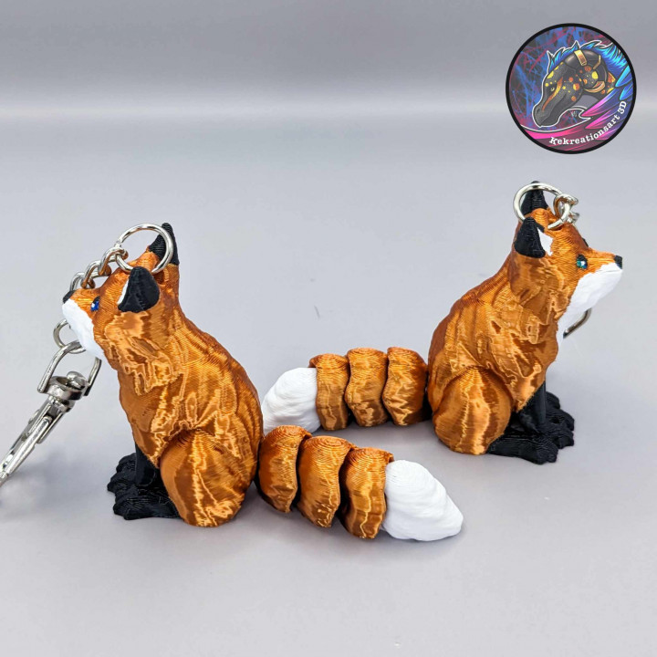 3D Printable Fox Kissing Magnetic Keychain by Kirsten M