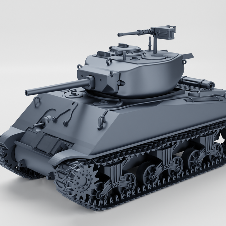 3D Printable Sherman M4A3E2 Jumbo Cobra King (US, WW2) by Wargame3d