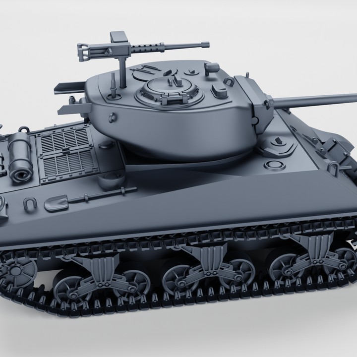 3D Printable Sherman M4A3E2 Jumbo Cobra King (US, WW2) by Wargame3d