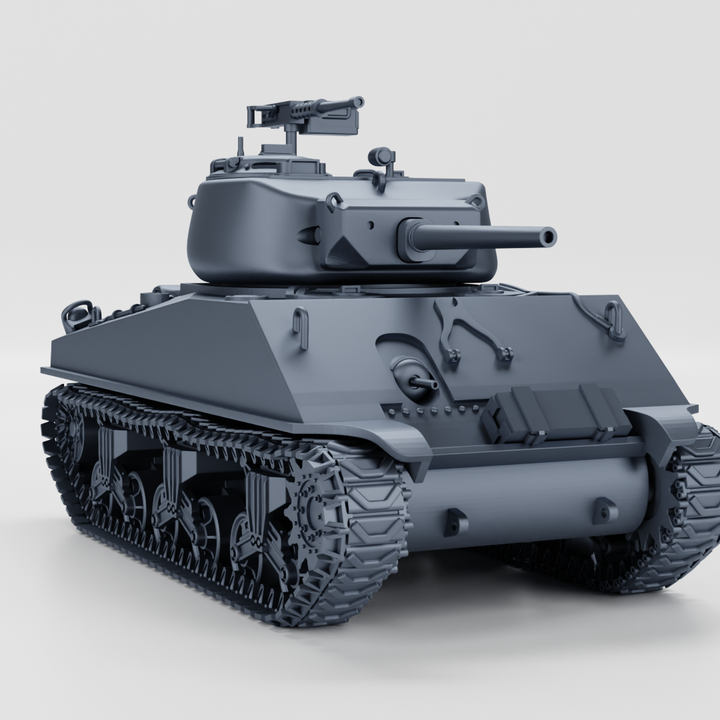 3D Printable Sherman M4A3E2 Jumbo Cobra King (US, WW2) by Wargame3d