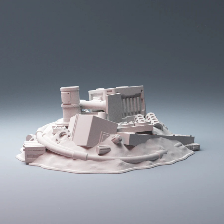 3D Printable Scifi Grimdark Junk Piles Scatter 28mm by Corvus Games Terrain