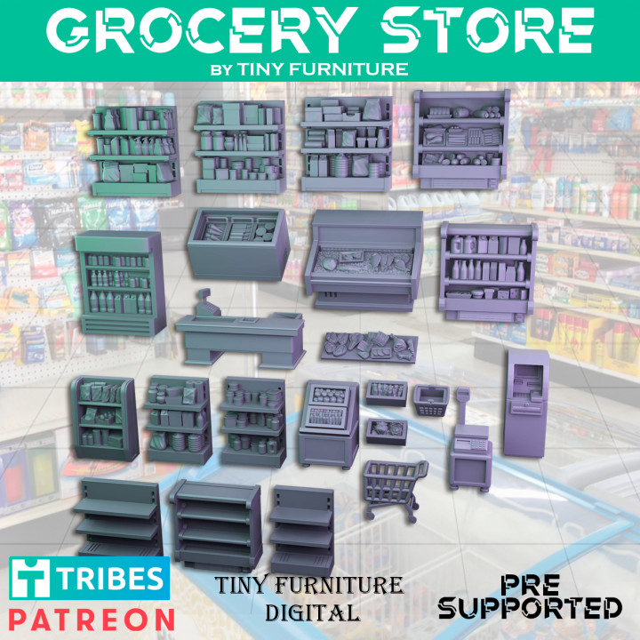 3D Printable Grocery Store by Tiny Furniture