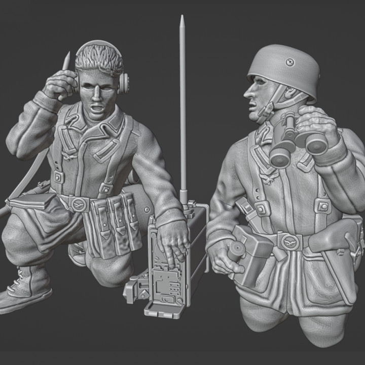 3D Printable 28mm German Fallschirmjager Radio Operators by Colonel Muller