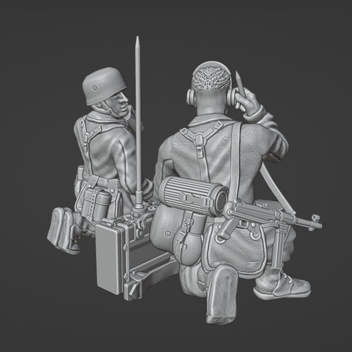 3D Printable 28mm German Fallschirmjager Radio Operators by Colonel Muller