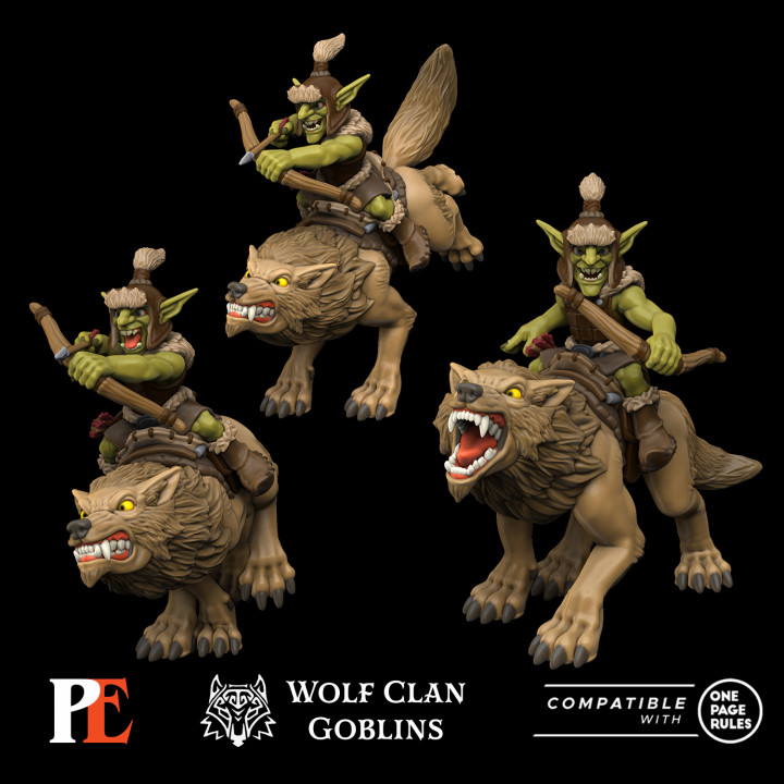 3D Printable Wolf Riders with Shortbow - Wolf Clan Goblins by Printed ...