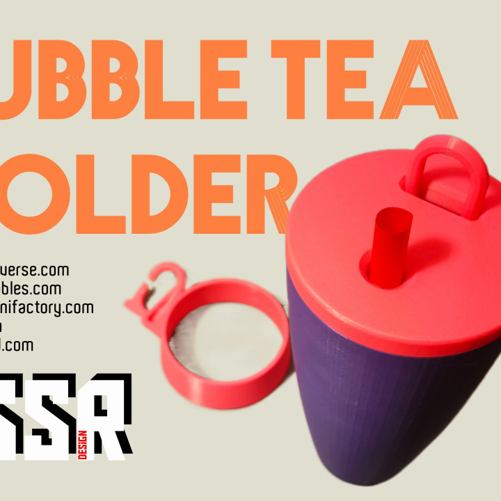 3D Printable Bubble Tea Holder by MING