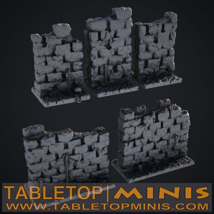 3D Printable Wall Modules by TableTopMinis