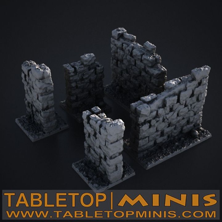 3D Printable Wall Modules by TableTopMinis