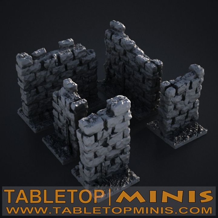 3D Printable Wall Modules by TableTopMinis