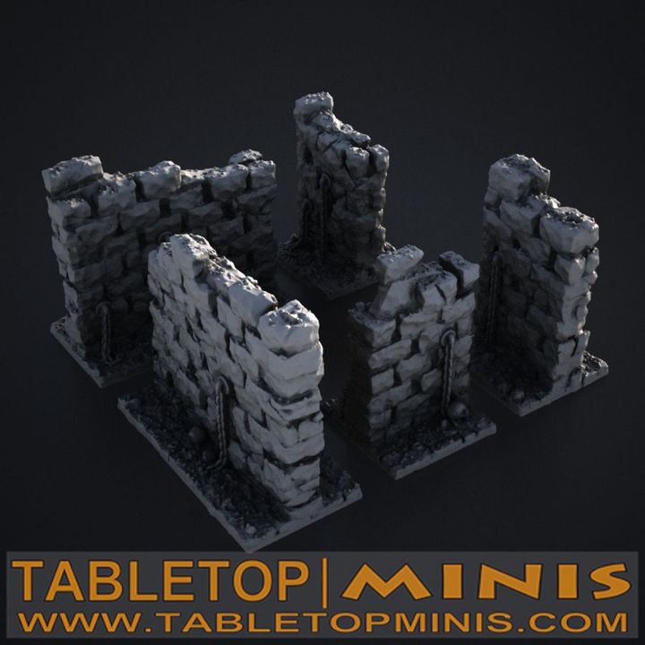 3D Printable Wall Modules by TableTopMinis