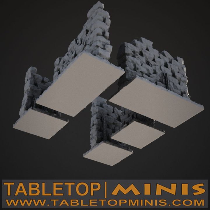 3D Printable Wall Modules by TableTopMinis