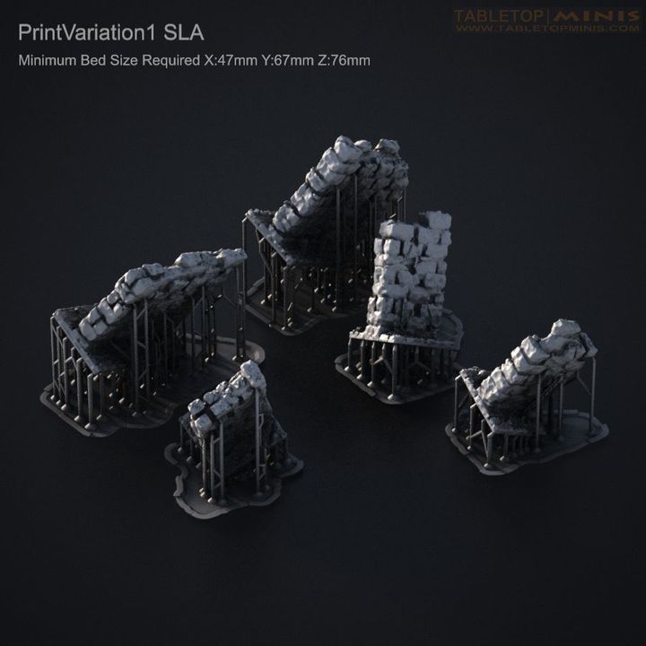 3D Printable Wall Modules by TableTopMinis