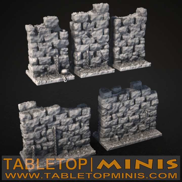 3D Printable Wall Modules by TableTopMinis
