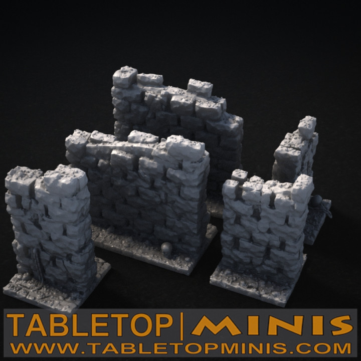 3D Printable Wall Modules by TableTopMinis