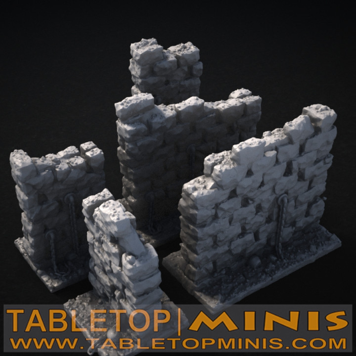 3D Printable Wall Modules by TableTopMinis