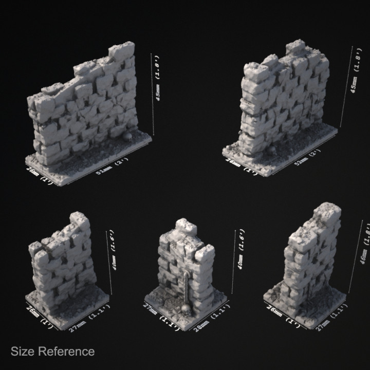 3D Printable Wall Modules by TableTopMinis
