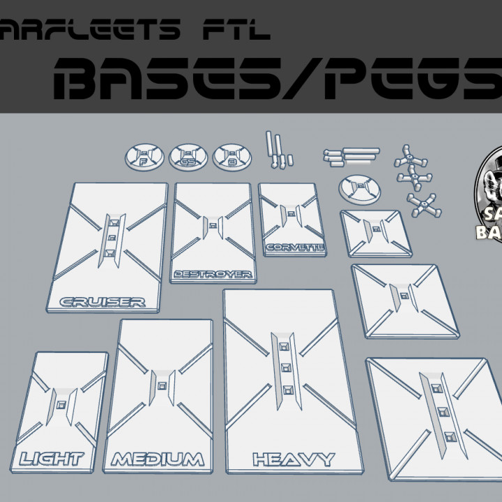 3D Printable Bases and Pegs for Warfleet FTL Ships by Sablebadger by ...