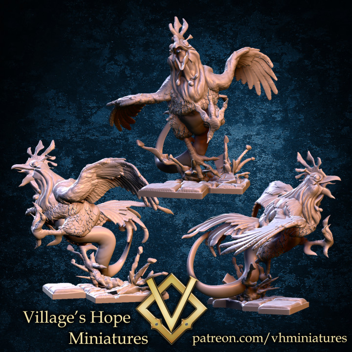 3D Printable cockatrice by Village's Hope Miniatures