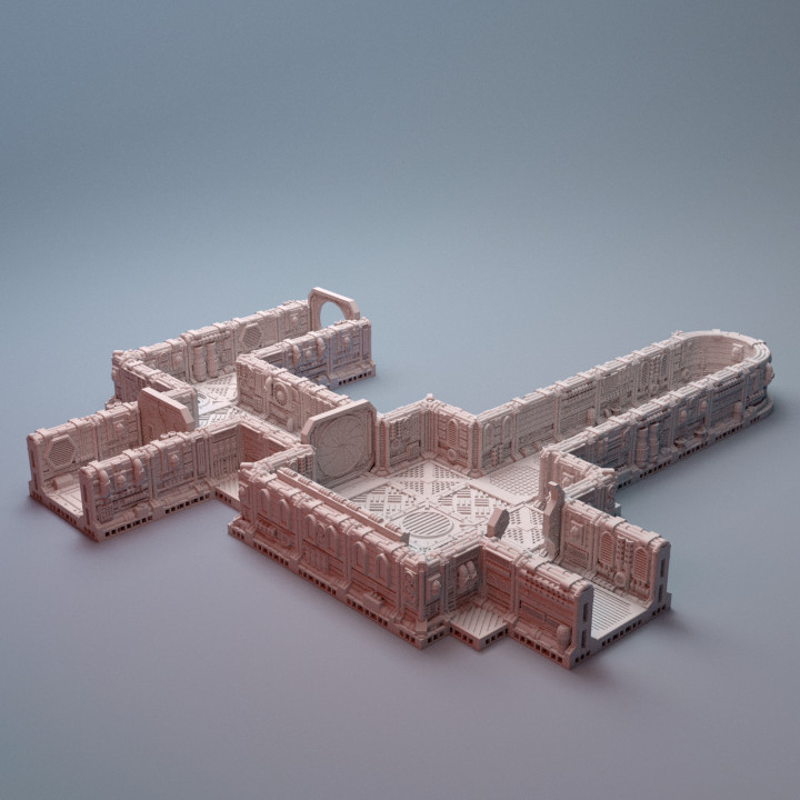 3D Printable Scifi Grimdark Derelict Warp Runner Modular Corridors 28mm ...