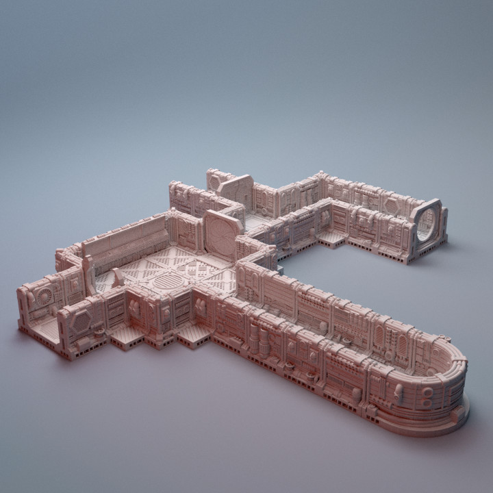 3D Printable Scifi Grimdark Derelict Warp Runner Modular Corridors 28mm ...