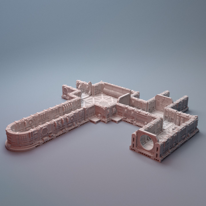 3D Printable Scifi Grimdark Derelict Warp Runner Modular Corridors 28mm ...