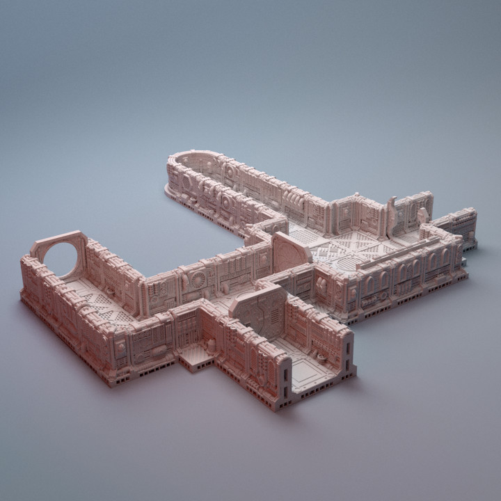3D Printable Scifi Grimdark Derelict Warp Runner Modular Corridors 28mm ...
