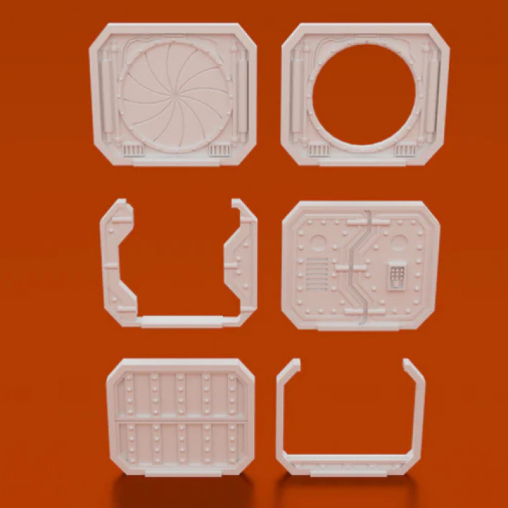 3D Printable Scifi Grimdark Derelict Warp Runner Modular Corridors 28mm ...