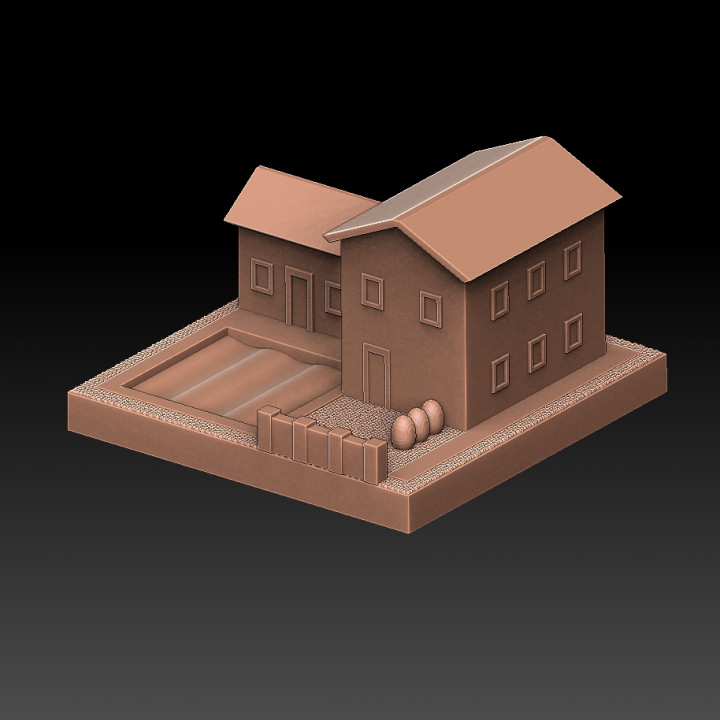 3D Printable Simcity 2000 Buildings by Sharedog Miniatures