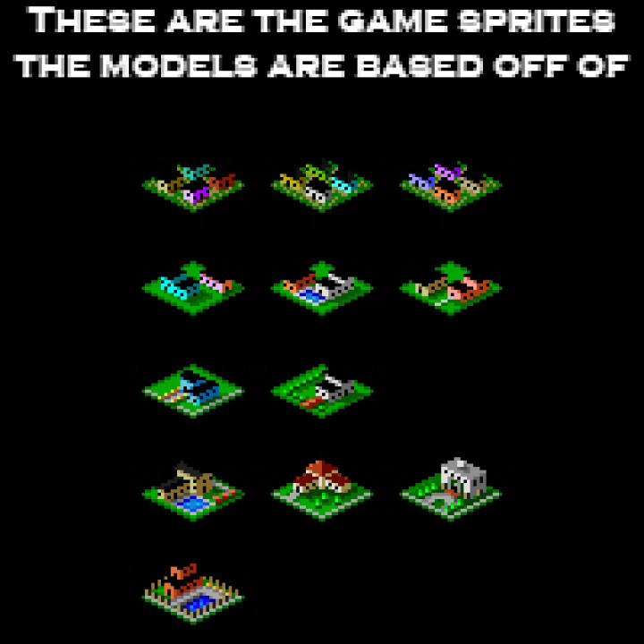 3D Printable Simcity 2000 Buildings by Sharedog Miniatures