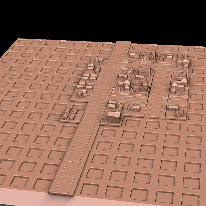 3D Printable Simcity 2000 Buildings by Sharedog Miniatures