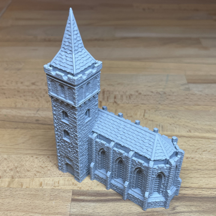 3D Printable small gothic village church by LumosMiniatureTerrain