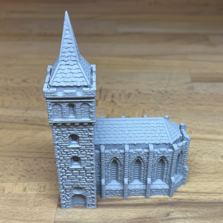 3D Printable small gothic village church by LumosMiniatureTerrain
