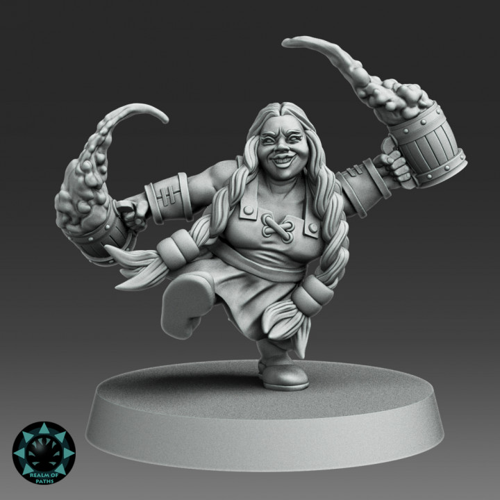 3D Printable Dwarf - Support Staff - Fantasy Football by Realm of Paths