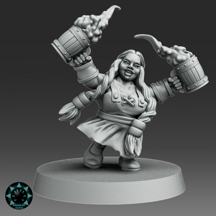 3D Printable Dwarf - Support Staff - Fantasy Football by Realm of Paths