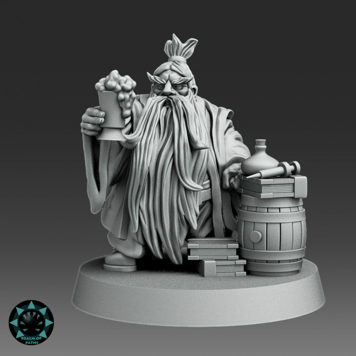 3D Printable Dwarf - Support Staff - Fantasy Football by Realm of Paths