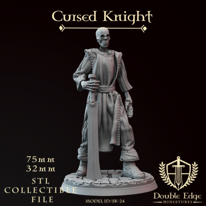 3D Printable Cursed Knight by Double Edge Miniatures
