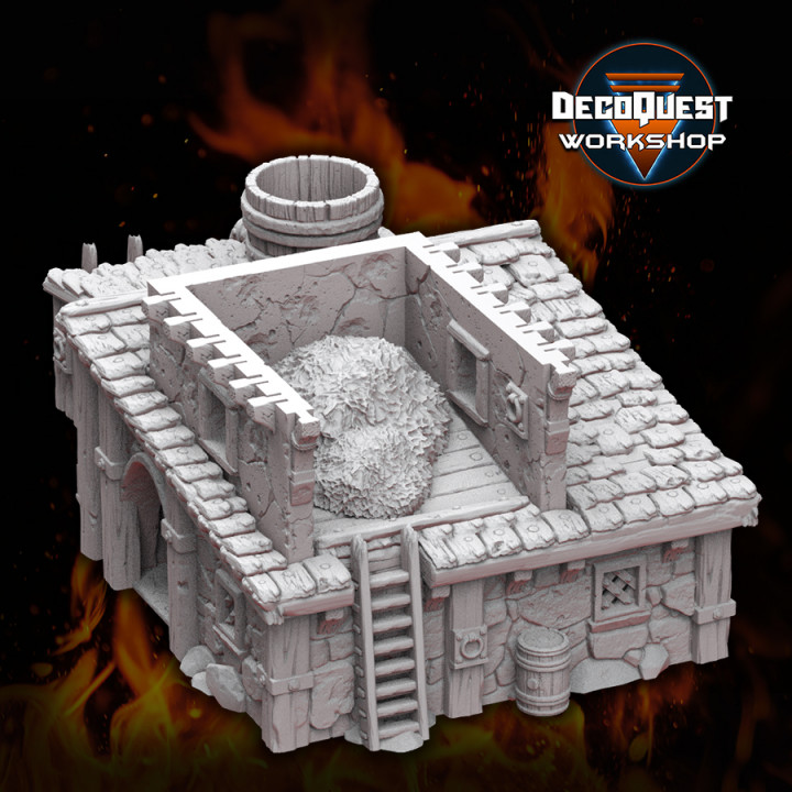 3D Printable Medieval stable by DecoQuest Workshop