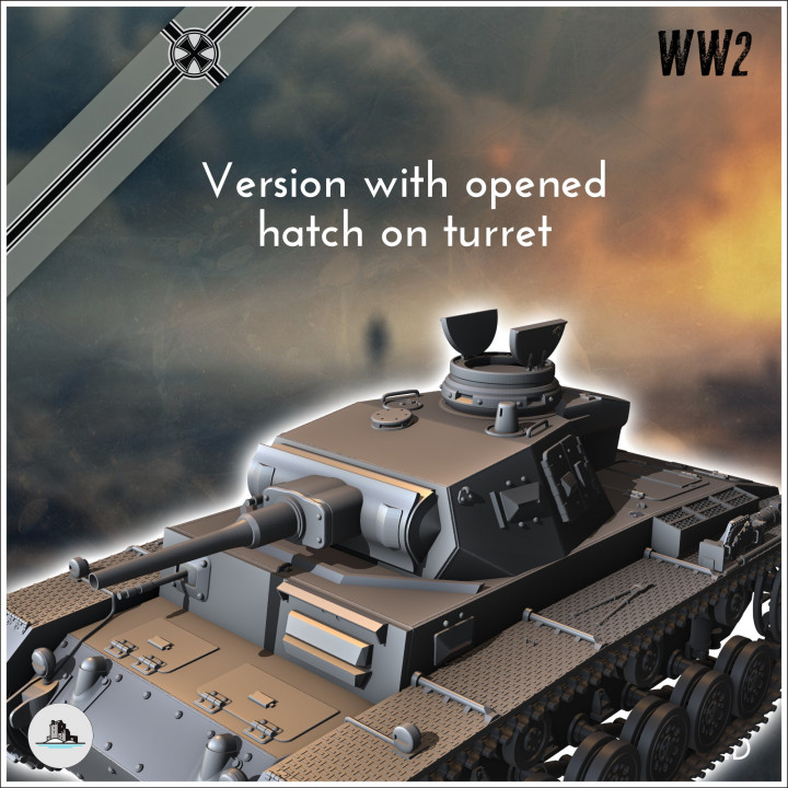 3D Printable Panzer III Ausf. J (early) - Germany Eastern Western Front ...