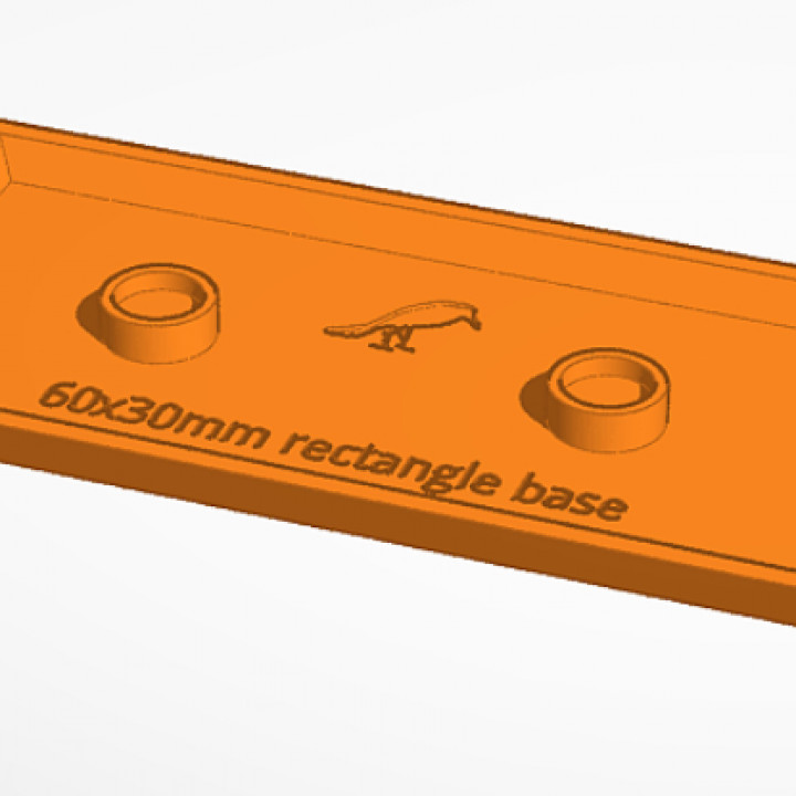 3D Printable 60x30mm rectangular base (Magnetic) by Raven Miniatures