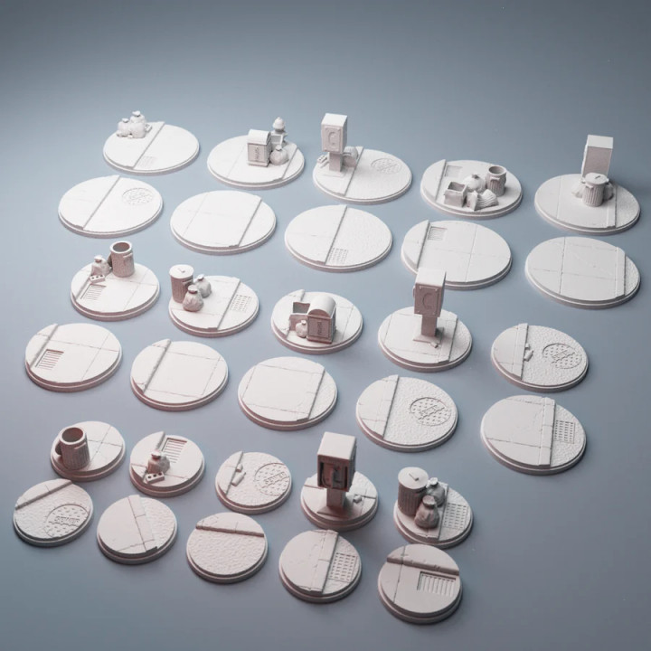 3D Printable Miniatures Bases Crisis City by Corvus Games Terrain
