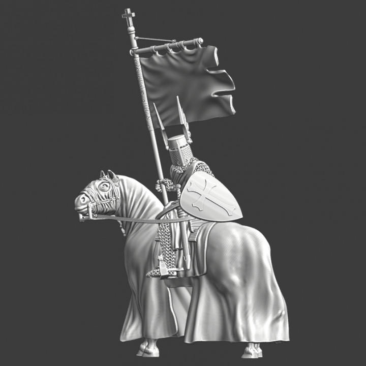 3D Printable Medieval Winged Knight - Mounted with banner by Northern ...