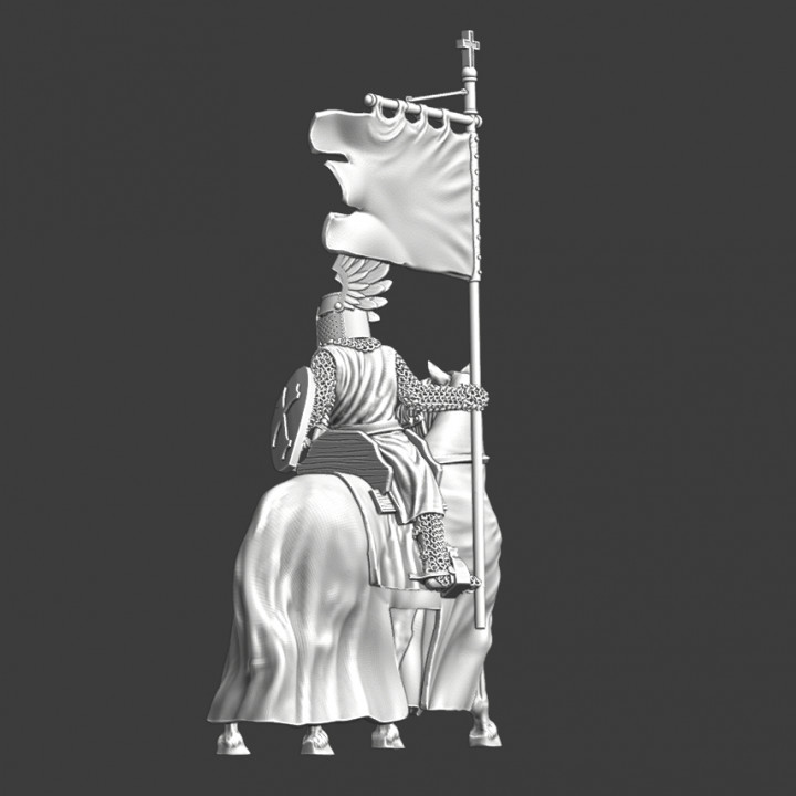 3D Printable Medieval Winged Knight - Mounted with banner by Northern ...