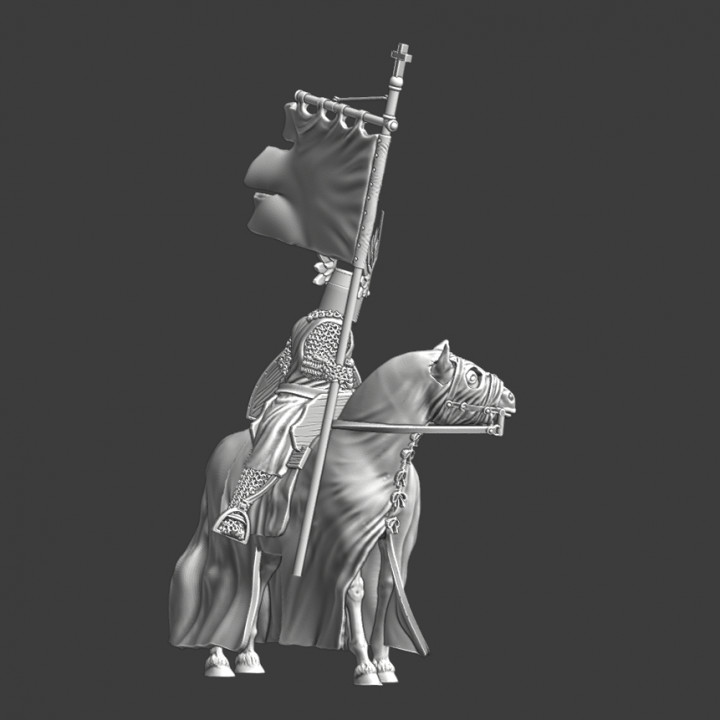 3D Printable Medieval Winged Knight - Mounted with banner by Northern ...