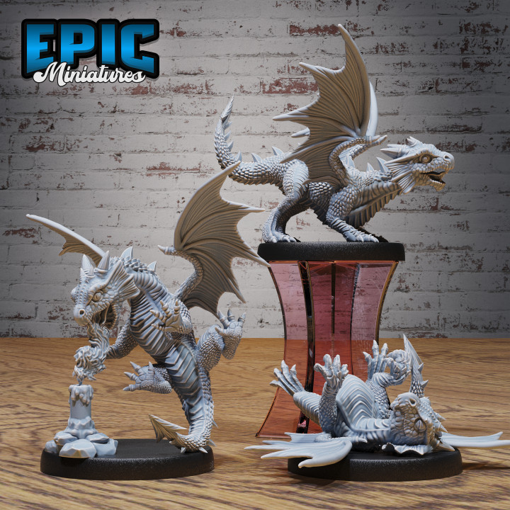 3D Printable Red Dragon Wyrmling Set / Legendary Fire Drake / Ancient ...