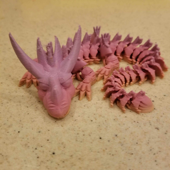 3D Printable Shakaworld3d Horned Spine Dragon 180mm X 180mm Year of the ...