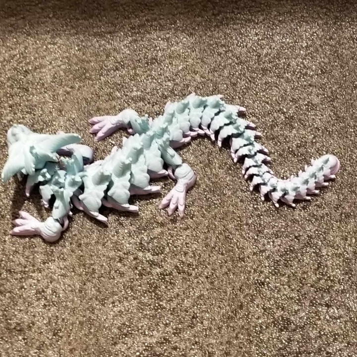 3D Printable Shakaworld3d Horned Spine Dragon 180mm X 180mm Year of the ...