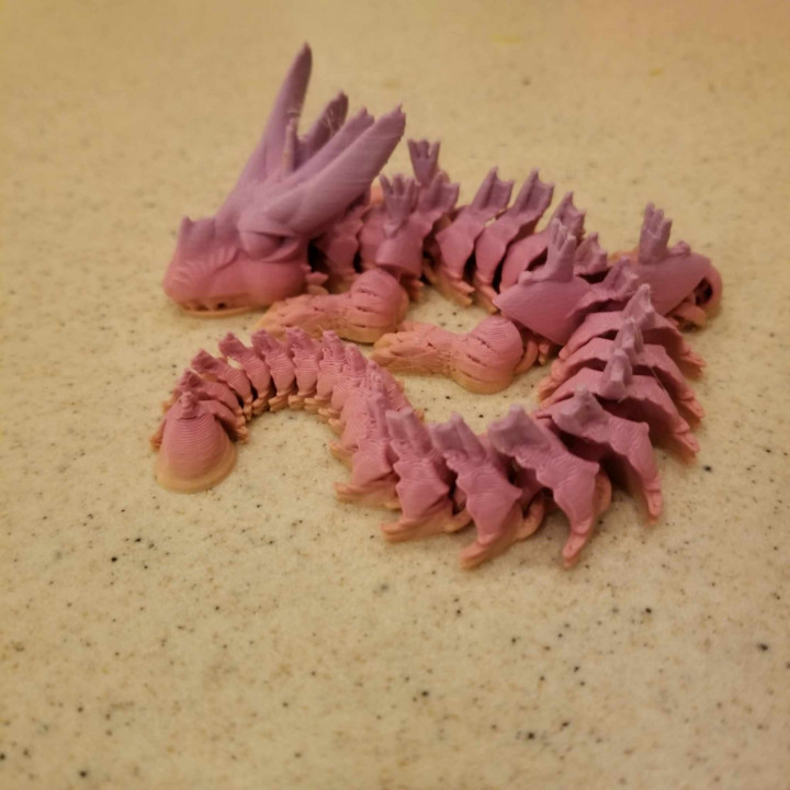 3D Printable Shakaworld3d Horned Spine Dragon 180mm X 180mm Year of the ...