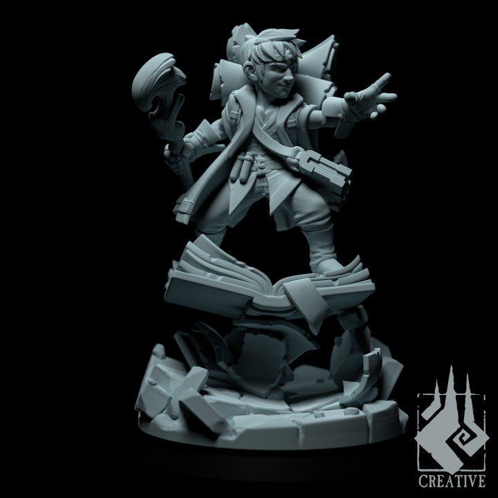 3D Printable Baron the Young Gnome Wizard by Ember Smith Creative