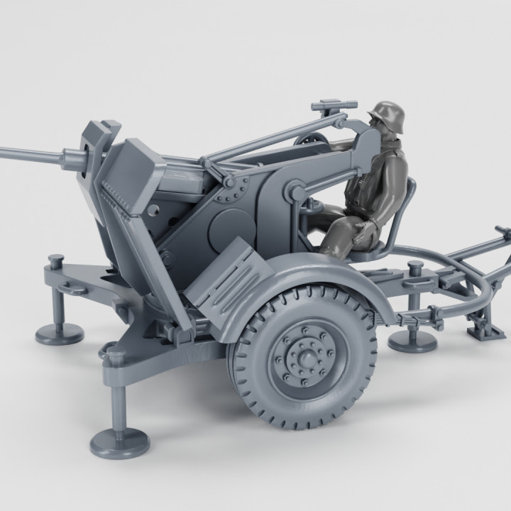 3D Printable Anti-aircraft gun 20mm Flak 30 + Gun operator (Germany, WW2) by Wargame3d